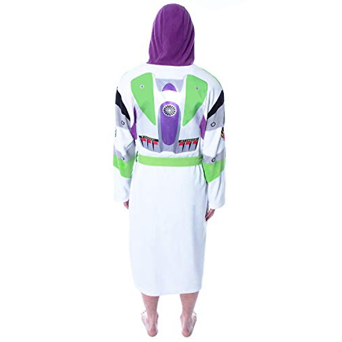 Disney Men's Toy Story Buzz Lightyear Costume Ultra-Soft Fleece Plush Hooded Robe Bathrobe (2X/3X)