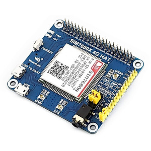SIM7600A-H 4G/3G/GNSS HAT for Raspberry Pi 4B/3B+/3B/2B/B+/A+/Zero/Zero W/WH and Jetson Nano, 4G Communication and GNSS Positioning Module LTE-FDD B2/B4/B12 Brand Support LTE CAT4 up to 150Mbps