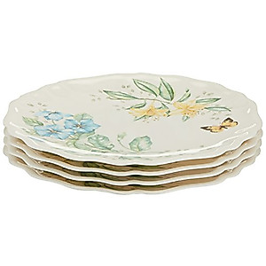 Lenox Butterfly Meadow Melamine Dinner Plates (Set of 4), White