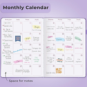 GoGirl Planner Agenda – Colorful Undated Monthly & Weekly Organizer for Women, Journal for Time Management & Productivity (Lavender)