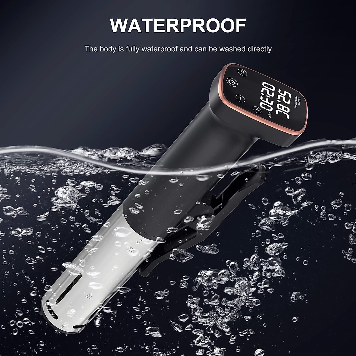 Sous Vide Cooker, Wifi Sous Vide Machine Cooker,IPX7 Waterproof, 1100W Fast-Heating Immersion Circulator with Recipes on APP,Accurate Temperature and Time Control, Low Noise