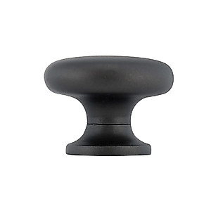 Richelieu Hardware BP486900 Gatineau Collection 1 3/8-inch (35 mm) Matte Black Modern Cabinet and Drawer Mushroom Knob for Kitchen, Bathroom, and Furniture