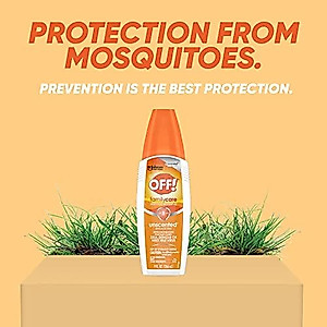 OFF! Family Care Insect & Mosquito Repellent Spritz, Bug Spray Containing 7% DEET, Unscented Repellent with Aloe Vera Protects Against Mosquitoes, 9 Oz