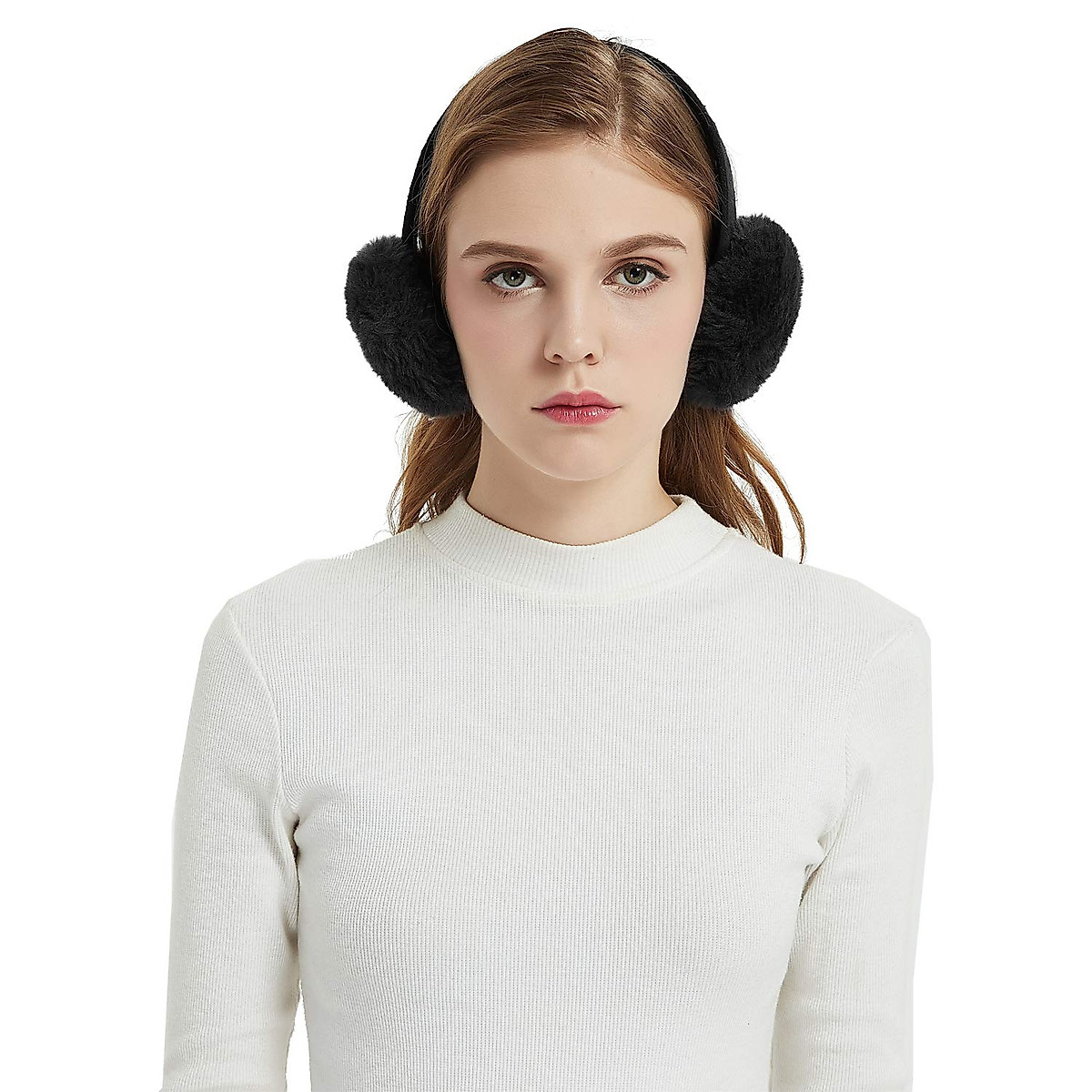 Aurya Classic Unisex Ear Warmer/Earmuffs-Winter Warm Ear Muff Outdoor Foldable Ear Warmers for Men&Women(Black)