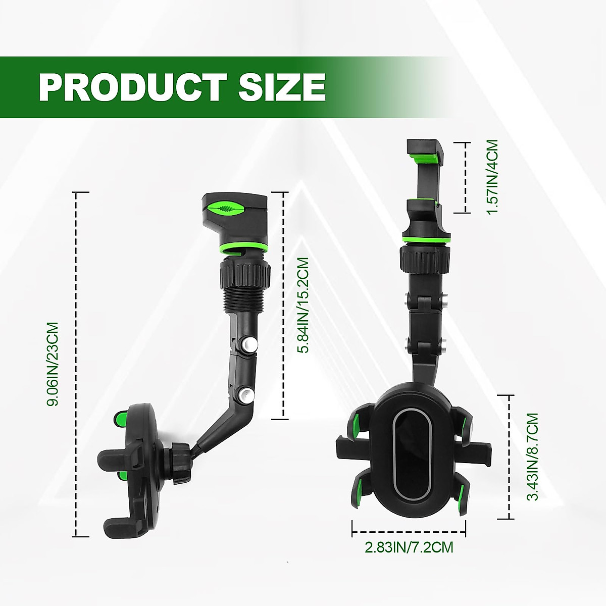 BSAMZO 360° Rotatable and Retractable Car Phone Mount Multifunctional Rear View Mirror Rearview Mirror Phone Holder Adjustable Cell Phone Holder for All Smartphones