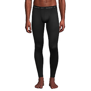Reebok Mens Compression Pants – Athletic Base Layer Mens Leggings Thermal Pants - Performance Compression Tights for Men S-XL, Size Small, Black