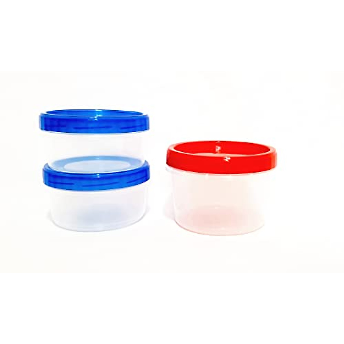 Durx-litecrete (10 Ounce 10 Pack Twist cap Deli Containers Clear Bottom With Blue Top Screw on Lids Twist Top Food Storage Freezer Containers