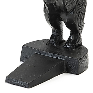 3.78 Lbs Dog Door Stop Wedge Decorative Cast Iron Door Stopper for Bottom of Door(Black)