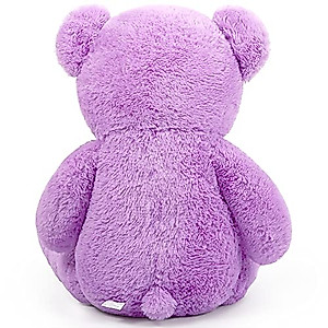 SNOWOLF 1.2M Giant Teddy Bear Plush Toy 4ft Big Cuddly Stuffed Animals Doll Gift for Valentines Kids Girlfriend (Purple, 47 in/120cm)