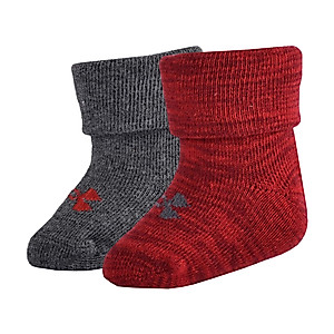Under Armour Baby Boys Knit Bootie Sock, Black, 0-6 Months