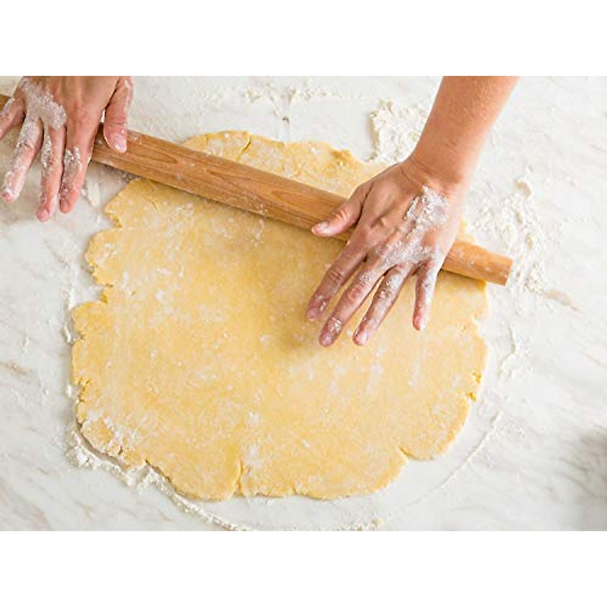 French Rolling Pin for Baking Pizza Dough, Pie & Cookie in wood - Essential Kitchen utensil tools gift ideas for bakers 18 inch Pins