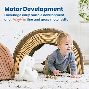 ECR4Kids SoftZone Tree Tunnel and Climber, Toddler Playset, Chocolate, 2-Piece