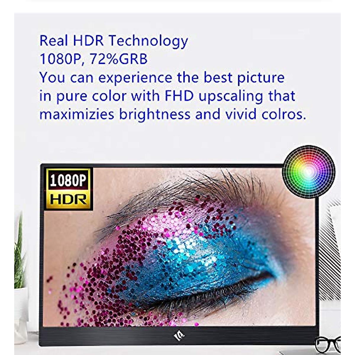 EVER LUSTRE 13.3 Inch Portable Monitor for Laptop PC,Portable Gaming Monitor for PS3 PS4 Xbox Switch with HDMI USB C (Monitor)