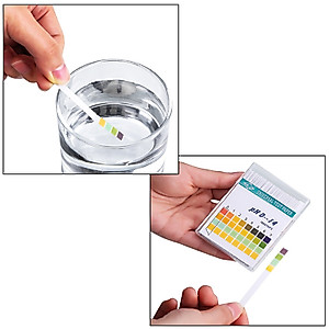 Plastic pH Test Strips, Universal pH 0-14, Test Paper Extensive Test Paper Litmus pH Test with Storage Case for Test Body Acid Alkaline pH Level Skin Care Aquariums Drinking Water (200)