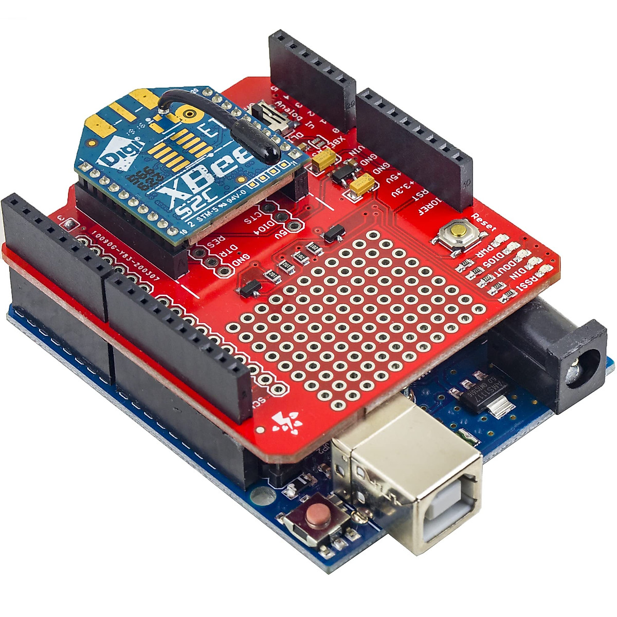 for XBee Shield Adapter Communication Breakout Board Red for Arduino UNO R3 Connectivity XBEE S2C Module with Female Header Pins