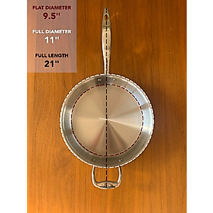 Heritage Steel 4 Quart Sauté Pan with Lid - Titanium Strengthened 316Ti Stainless Steel with 5-Ply Construction - Induction-Ready and Fully Clad, Made in USA