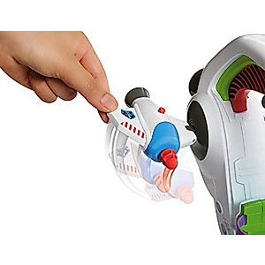 Toy Story 4 Galaxy Explorer Spacecraft & Buzz Lightyear Figure, Transforming Toy Vehicle with Missile Launcher, Booster Arm & Extraction Claw, Kids Gift for Ages 4 Years Old & Up