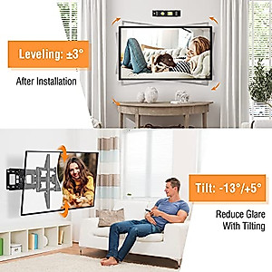 ELIVED TV Wall Mount for Most 37-82 Inch Flat Screen TVs, Swivel and Tilt Full Motion TV Mount Bracket with Articulating Dual Arms, Max VESA 600x400mm, 100 lbs. Loading, Fits 16" Wood Studs, YD3003