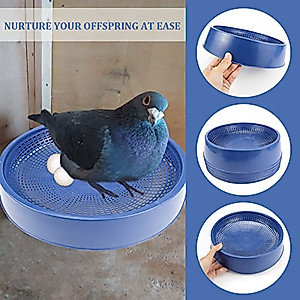 YOLUFER 5 Pcs Plastic Pigeon Nest Bird Nest Bowls Pigeon Nest Bowl Breeding Hatching Nest for Pigeons Quails Breeding Hatching (Blue)…