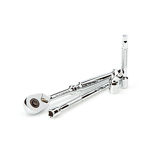 TEKTON 1/4 Inch Drive 6-Point Socket and Ratchet Set, 55-Piece (5/32-9/16 in., 4-14 mm) | SKT05301