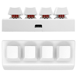Mini 4 Keys Macro Mechanical Keypad RGB Game Keyboard Portable One-Handed Fully Programmable Keys for Windows Mac OSU HID Standard Keyboard, Red Switches, RGB Backlight, Hot Swap, Type-C USB Wired