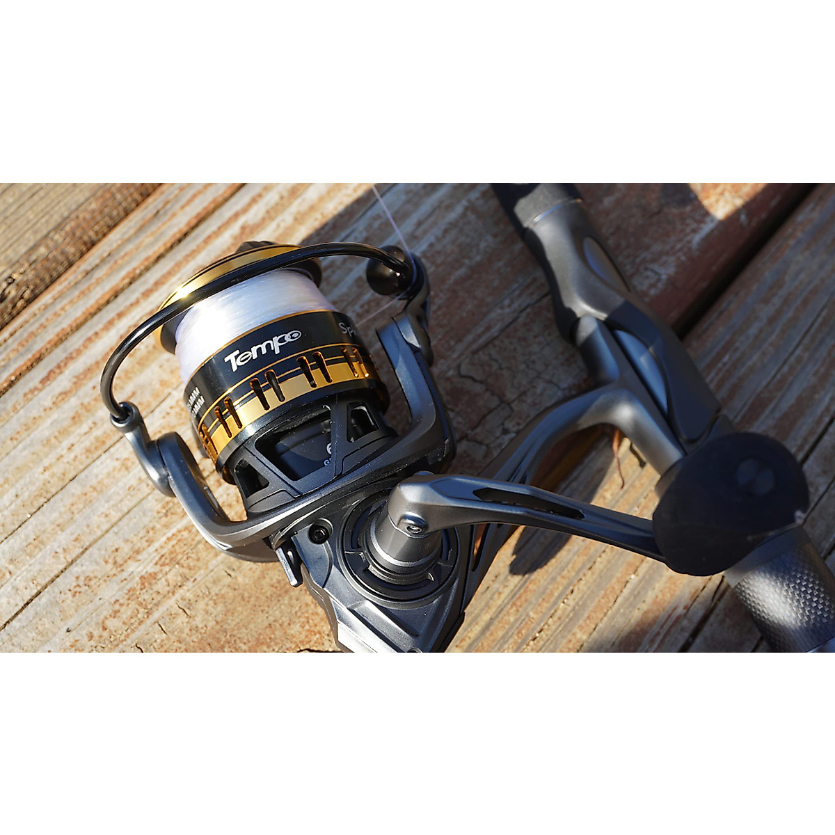 Tempo Spinning Reel, 9+1 BB Smooth Fishing Reels, Max Drag up to 38.6 LBs, with Harder GV Rotor, Ultralight Spinning Reels, Braid Ready Spool