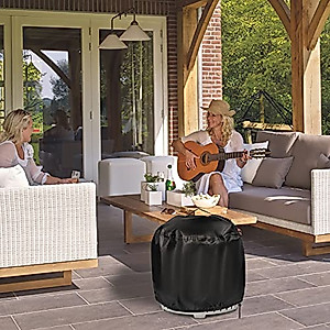 Hohong 22 Inch Fire Pit Cover Round, Pan Stove Firepit Cover Outdoor Fire Pit Cover for EAST OAK Smokeless Firepit All Season Protection Waterproof Dustproof - 22"Dia x 14.5"H