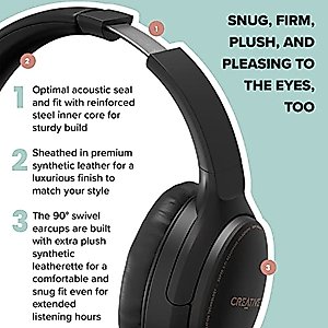Creative Zen Hybrid (Black) Wireless Over-Ear Headphones with Hybrid Active Noise Cancellation, Ambient Mode, Up to 27 Hours (ANC On), Bluetooth 5.0, AAC, Built-in Mic, Foldable