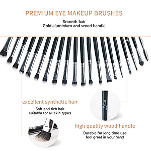MSQ Eyeshadow Brushes Set 20pcs Makeup Eye Brushes Eyeshadow Blending Brush Eyebrow Eyeliner Lip Brush Beauty Brushes-Black