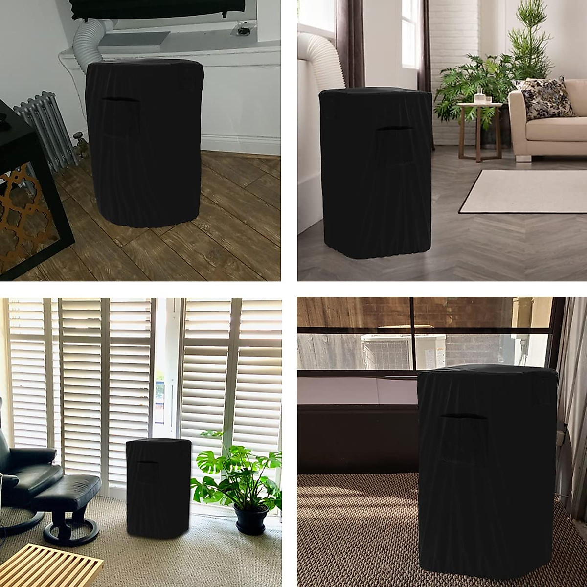 WOMACO Waterproof Portable Air Conditioner Cover Indoor AC Units Covers Dust-Proof Tall Mobile Air Condtioning Storage Bag Small Portal A/C Cover (Black, 18" L x 15.7" W x 30" H)