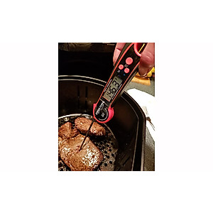 Ergo Chef Digital Instant Read Meat Thermometer- Foldable Probe, Water-Resistant, Backlight, Indoor and Outdoor - Magnet, BBQ, Smoking, Grilling, Deep Fry, Baking & Liquids