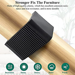 Biaungdo 6 Pcs Outdoor Furniture Clips, Patio Sofa Rattan Clips Sectional Module Couch Wicker Furniture Clips Connector Clamps Fasteners Clips for Outdoor, Patio(Black,6.5x3.8x4.3cm)