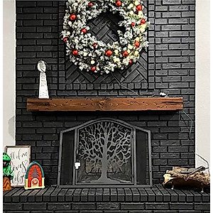 Urbandi 1 tier Fireplace Mantel, Distressed, Rustic, Floating Shelf, Modern, Real Wood. (60Lx6Hx8D, Provincial)