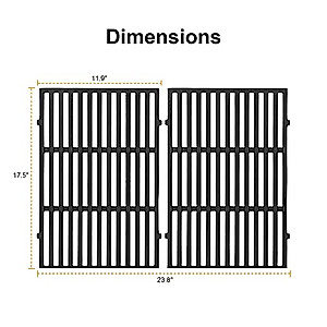 7638 Cast Iron Cooking Grid Grate for Weber Spirit E-310 E-320 S-310 300 series Spirit II E-310 SP320 Spirit 700 Genesis Silver B/C, Genesis Gold B/C 46510001 47510001 45010001 49010001(2 Pack)