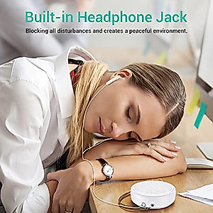 Fitniv Portable White Noise Machine, 20 Soothing Soundtracks Sound Machine for Baby & 5 Timer Functions, Built-in Battery Support 70 Hours Playtime, Compact Design for On-The-Go Use & Travel, White