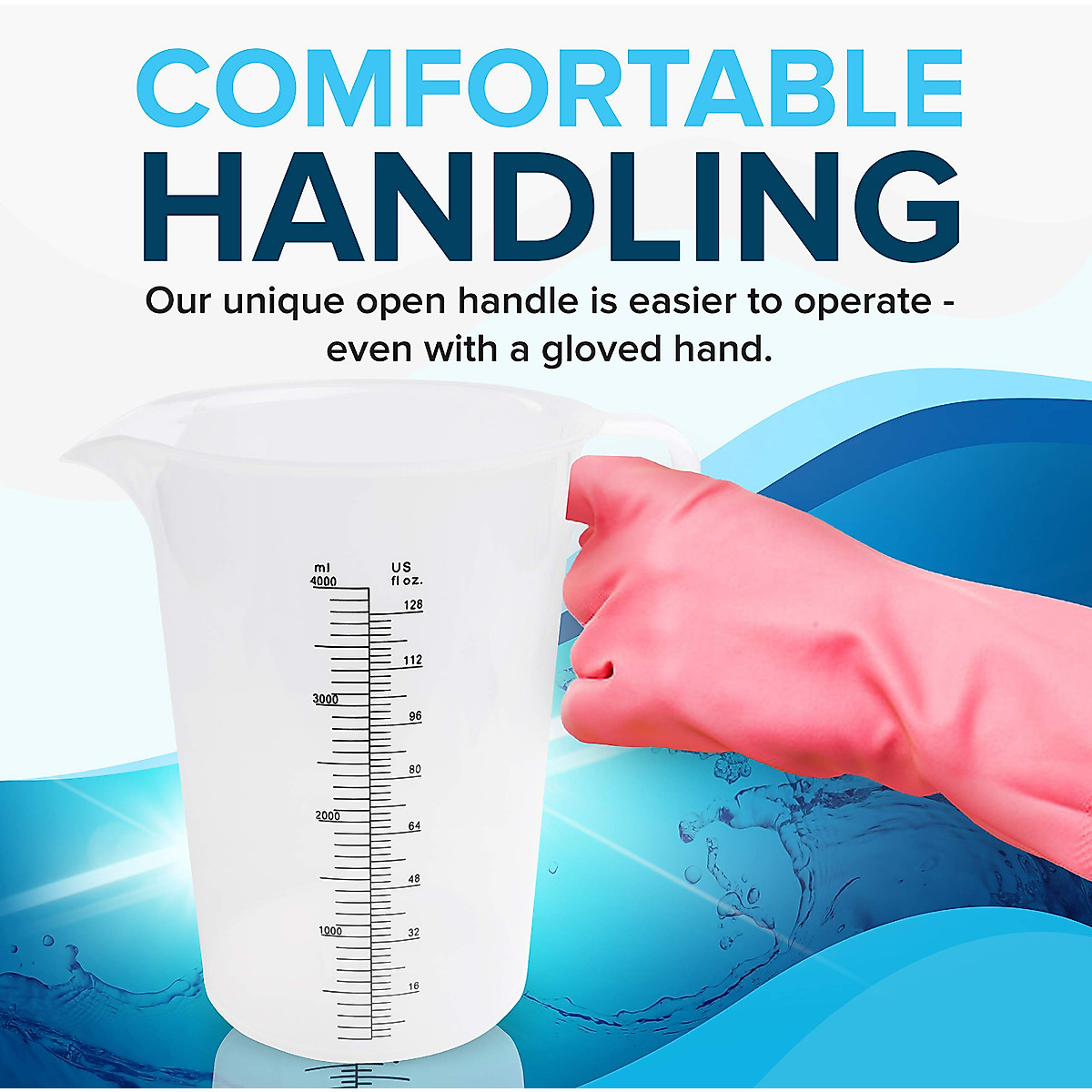 ACCUPOUR 8oz (250 mL) Measuring Pitcher, Plastic, Multipurpose - Great for Chemicals, Oil, Pool and Lawn - Ounce (oz) and Milliliter (mL) Increments (1 cup)
