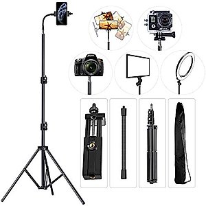 PIXEL Cell Tripod for iPhone Phone Tripod 80 inch Adjustable Phone Video Camera Video Recording Vlogging/Streaming/Photography Rotatable Live Video Stand Compatible with Most Mobile Phones