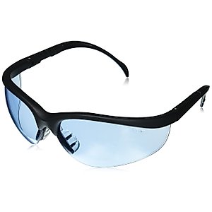 Crews Glasses 135-KD113 Klondike Safety Glass with Black Frame, Light Blue Lens