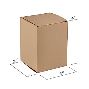 MT Products Tuck Top Kraft Paperboard Gift Box - 3" x 3" x 4" Gift Boxes with lids for Presents - Pack of 30