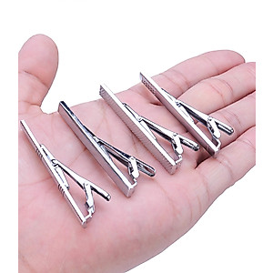 Tornito 4Pcs Tie Clips Set for Men Tie Bar Clip Set for Regular Skinny Ties Necktie Wedding Business Clips for Men