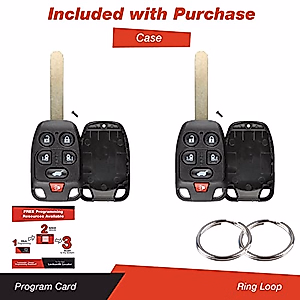 KeylessOption Keyless Entry Remote Uncut Key Blade Fob Shell Case Cover Buttons for Odyssey N5F-A04TAA (Pack of 2)