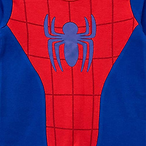 Marvel Baby Bodysuit and Hat Set | Spiderman Onesie | Baby Boy Pajamas Size 3-6M Blue