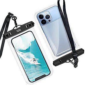 YOSH Floatable Waterproof Phone Case, TPU 7.5 Inch Cell Phone Pouch with Floating Airbag for Swimming Raining Bath Compatible for iPhone 12 11 Pro Max XR XS X 8 7 SE Samsung S21 Pixel & More 2-Pack