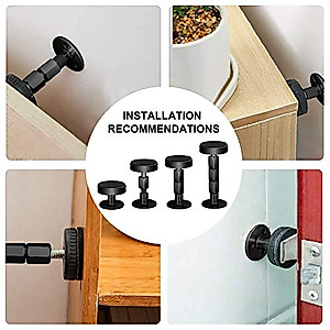Neatbuddy 4PCS Black Adjustable Bed Frame Anti-Shake Tool, Headboard Stoppers with Free Furniture Pads and Screws, No More Creaking, Protect The Wall from Banging, Easy to Install (1.18"-4.72")