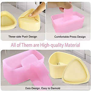 Onigiri Mold, 3 Pack Rice Mold Musubi Maker Kit, Non Stick Spam Musubi Maker Press, Classic Triangle Rice Ball Mold Maker Sushi Mold for Kids Lunch Bento and Home DIY