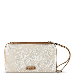 Sakroots Large Smartphone Crossbody, White Flower Blossom