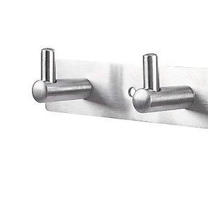 Sagmoc Key Holder Wall Mounted Coat&Towel Hook Rack Brushed Nickel 7.9-Inch with 3 Key Hooks for Entryway,Door, Bathroom, Kitchen Foyer, Hallway(304 Stainless Steel,Silver)