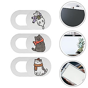 SOLUSTRE Laptop Stickers 3pcs Webcam Cover Slide Camera Cover Cat Pattern Privacy Cover for Laptop Tablet Smartphone Notebook Webcam Computer Camera Phone Cover Style 1 Laptop Camera Cover Slide