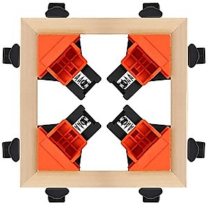 90 Degree Corner Clamps, Wood Working Tools, 4PCS Right Angle Clamps with Adjustable Spring Load, Clip Clamp Tool for Woodworking