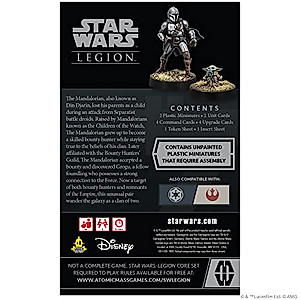 Star Wars: Legion Din Djarin & Grogu Operative Expansion - Tabletop Miniatures Game, Strategy Game for Kids and Adults, Ages 14+, 2 Players, 3 Hour Playtime, Made by Atomic Mass Games